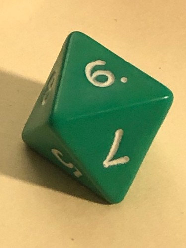 1992 Key to the Kingdom d8 rpg polyhedral Dice Green Replacement Piece ...