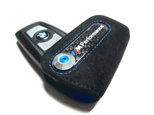 Genuine BMW M Performance Key Case FOB Holder, Black Alcantara & Carbon ...
