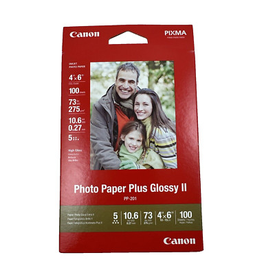 CANON PHOTO PAPER PLUS GLOSSY II PP-201 100x SHEETS NIP UNOPENED PIXMA ...