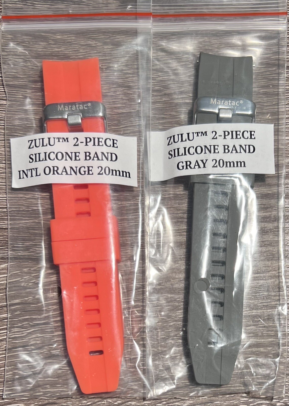 Silicone Zulu® Two Piece Watch Bands by Maratac® (2 Sets) NEW 20mm | eBay
