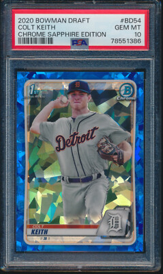 PSA 10 COLT KEITH 1st 2020 Bowman Chrome Draft Sapphire Refractor RC ...