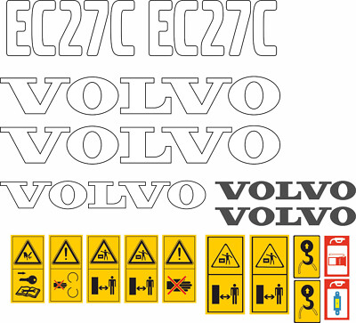 VOLVO EC27C 27 C Bagger Minibagger Aufkleber Set Decals | eBay