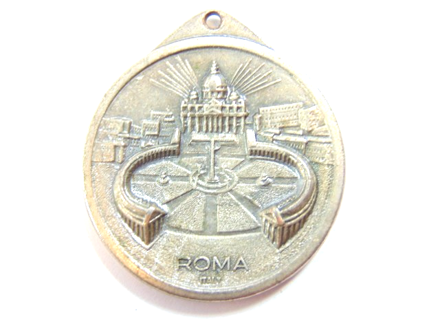 heavy silver colored Pope John Paul II souvenir fob or pendant | eBay