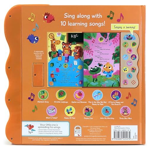 ABC & 123 Learning Songs: Interactive Children's Sound Book (11 Button ...