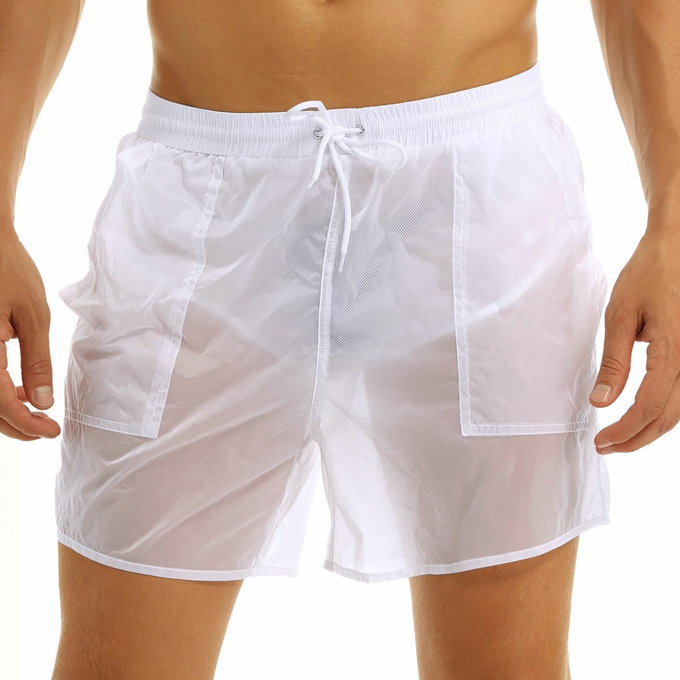 Men's See Through Surf Board Shorts Summer Beach Shorts Swimming Trunks ...