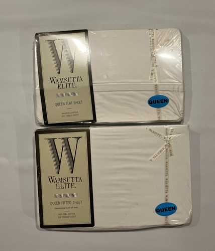 NEW Wamsutta Elite Sateen White 100% Pima Cotton 250 Queen Flat ...