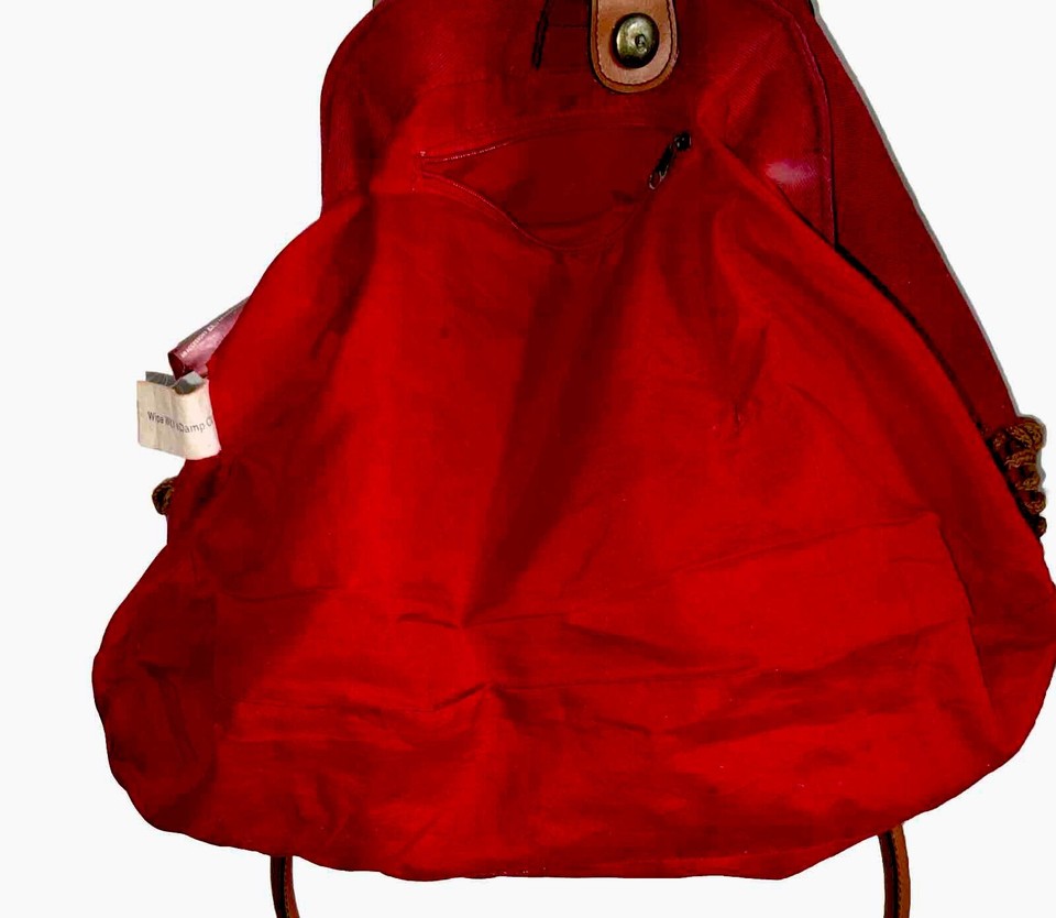 Disney Winnie The Pooh Canvas Shoulder BagTote Red Embossed Snap Long ...