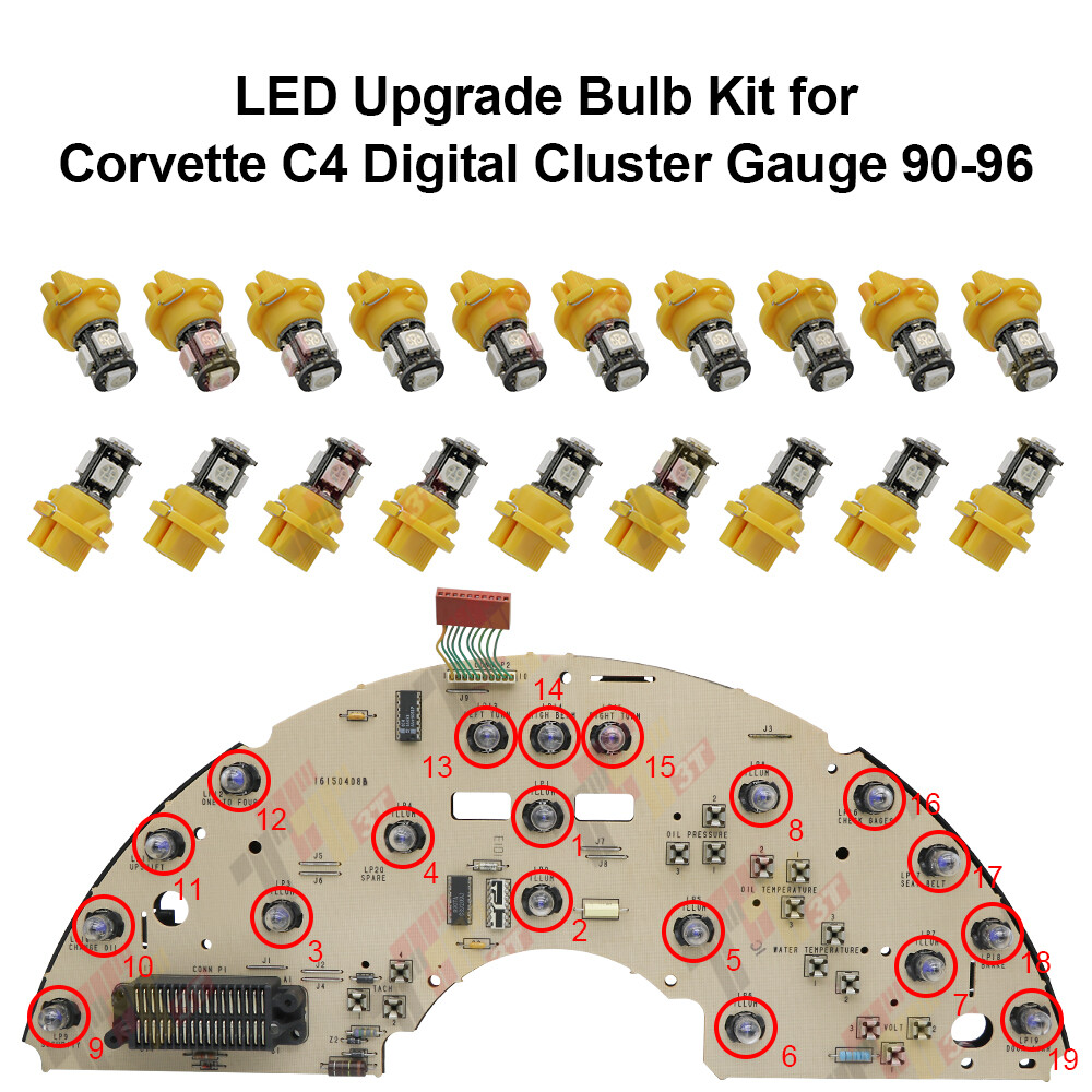 1990-1996 Chevrolet Corvette C4 LED Upgrade Bulb Kit for Digital ...