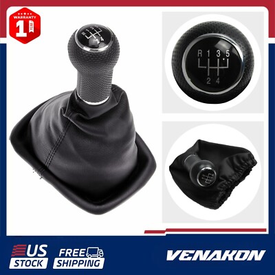 Shift Gear Knob and Boot 5 Speed for 1999-2005 MK4 VW Golf Jetta GTi ...