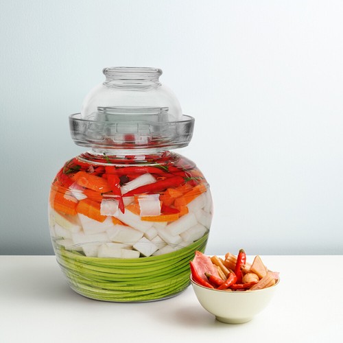Fermentation Crock Jar Chinese Glass Fermenting Jar Kitchen Pickle ...