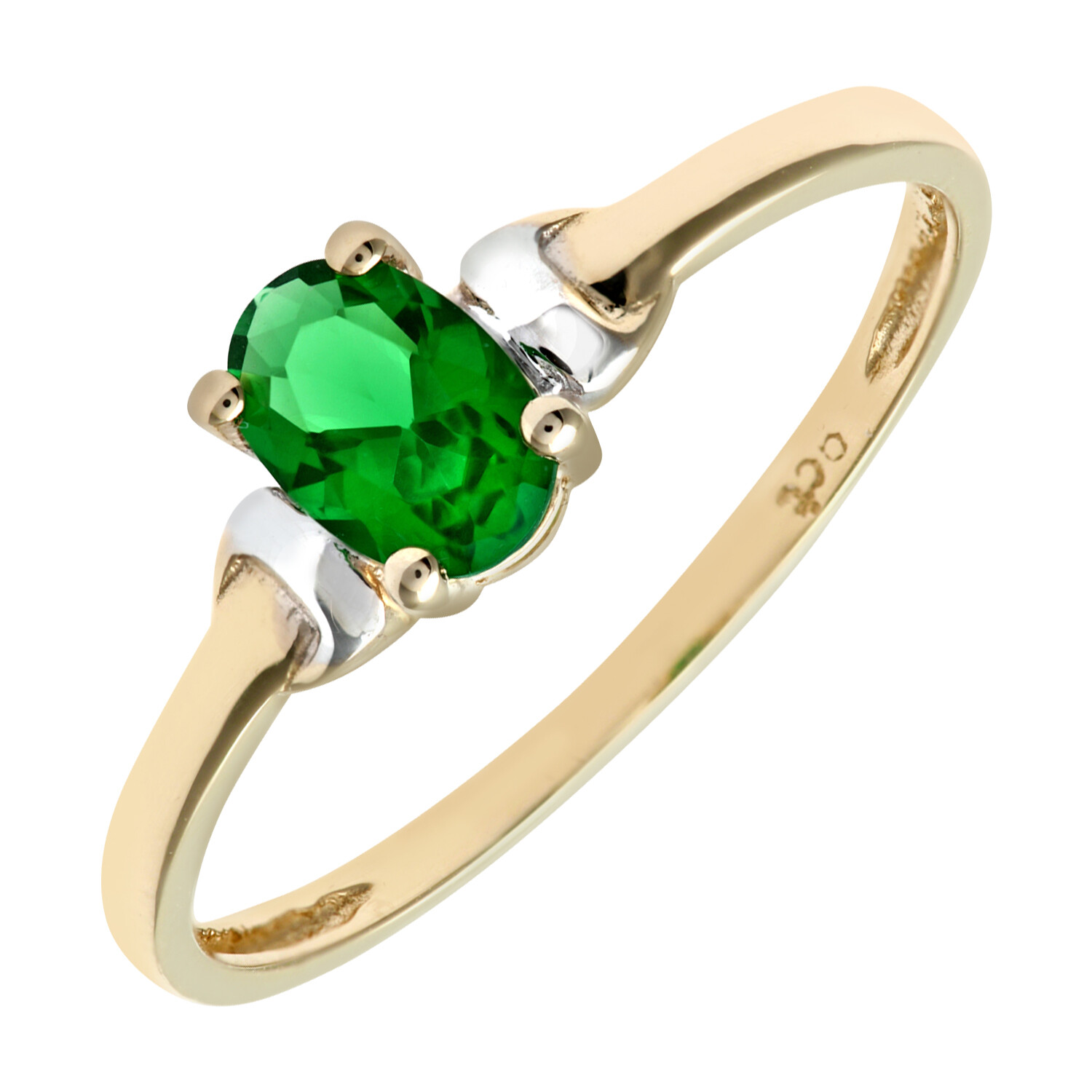 9ct Gold CZ Emerald Ring By Citerna | eBay UK