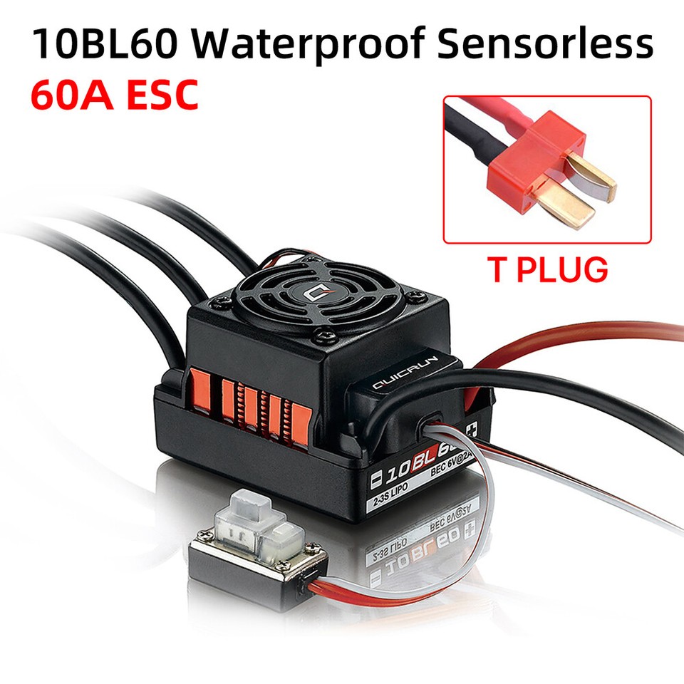 Hobbywing QUICRUN 10BL60 ESC Sensored Brushless 60A ESC for 1/10 RC Car ...