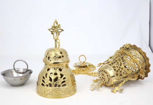 Polished Brass Hanging Incense Burner Censer Catholic Church Altar ...
