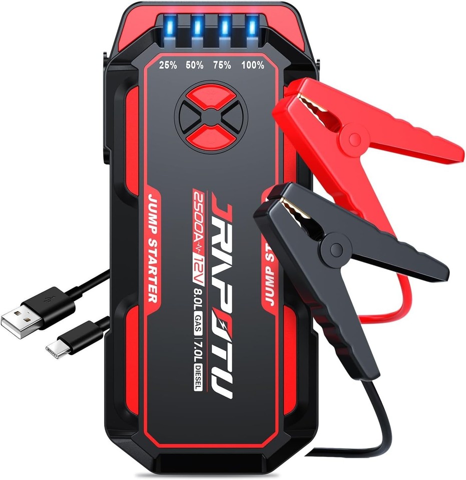 2500A Peak Lithium-ion Car Battery Starter - Ideal for 12V Gas & Diesel ...