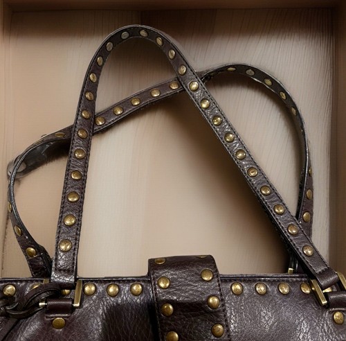 Aqua Madonna Y2K Leather Tote Buckle Slouchy Shoulder Straps Chocolate Brown Bag | eBay