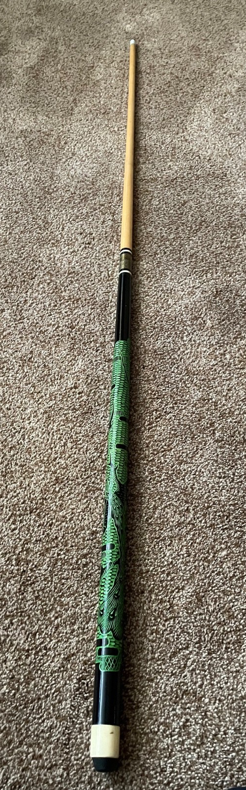 56.5" Vintage 2 Pc. Carved Peacock Wood Billiards Pool Cue Stick | eBay