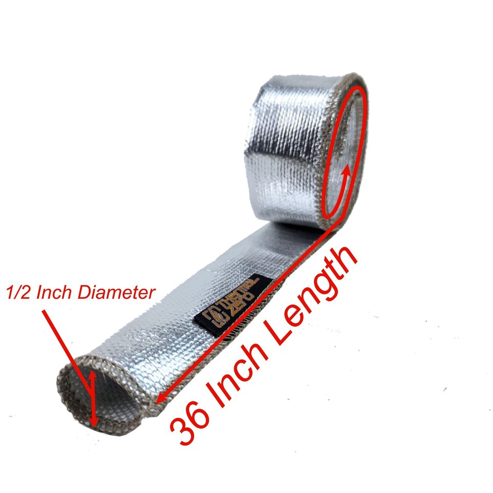 Metallic Heat Shield Sleeve Insulated Wire Hose Cover Wrap Loom Tube 1/ ...