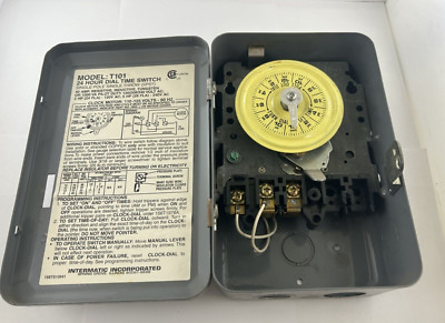 Intermatic T101 24 Hour Dial Time Switch Single Pole Single Throw 40 ...