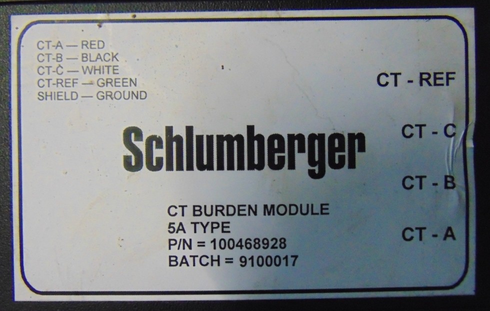 SCHLUMBERGER CT BURDEN MODULE, 100468928, TYPE 5A | eBay