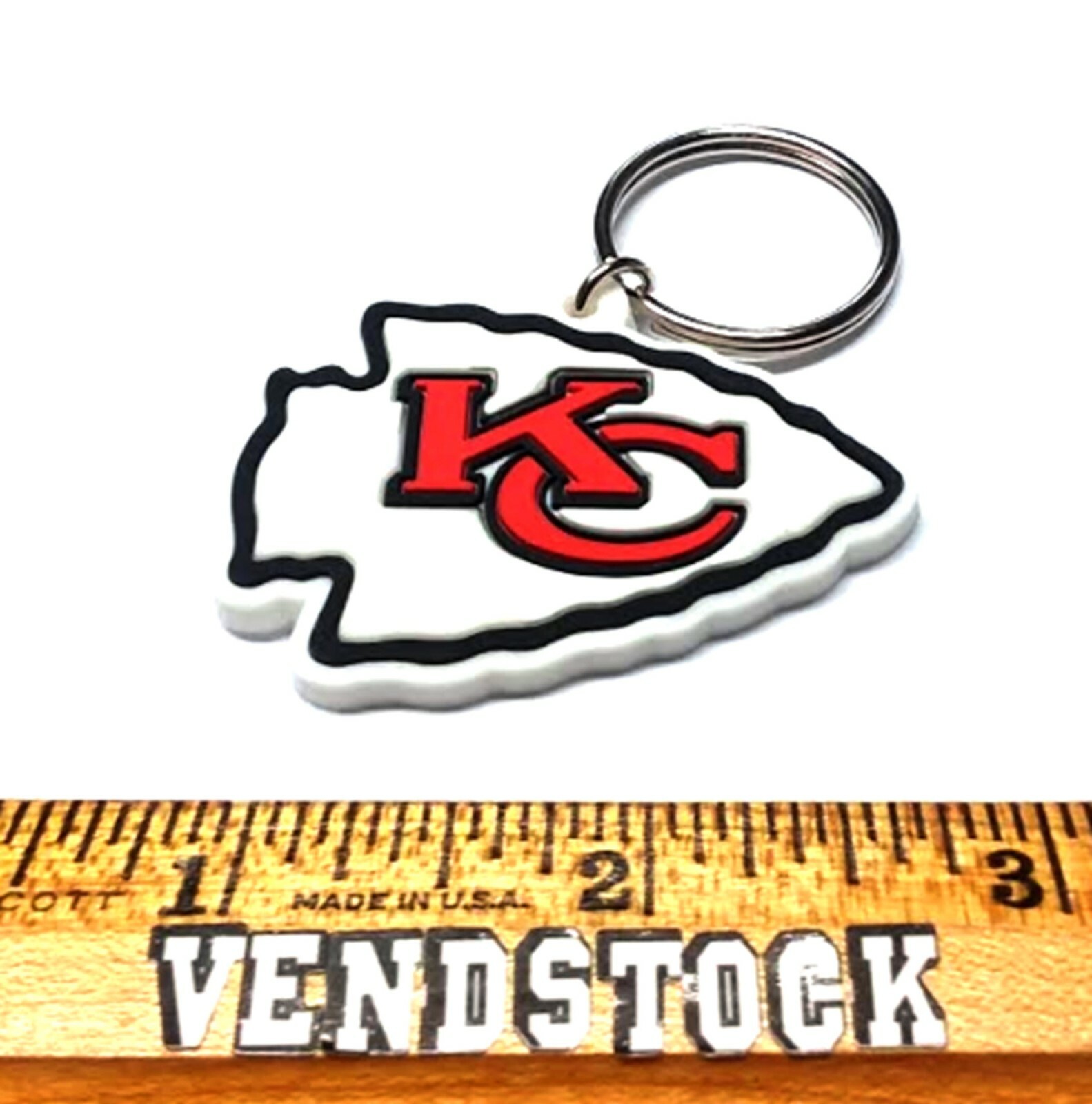 KANSAS CITY CHIEFS KEYCHAIN LOGO SOFT PLASTIC NEW LICENSED NFL CHARM ...