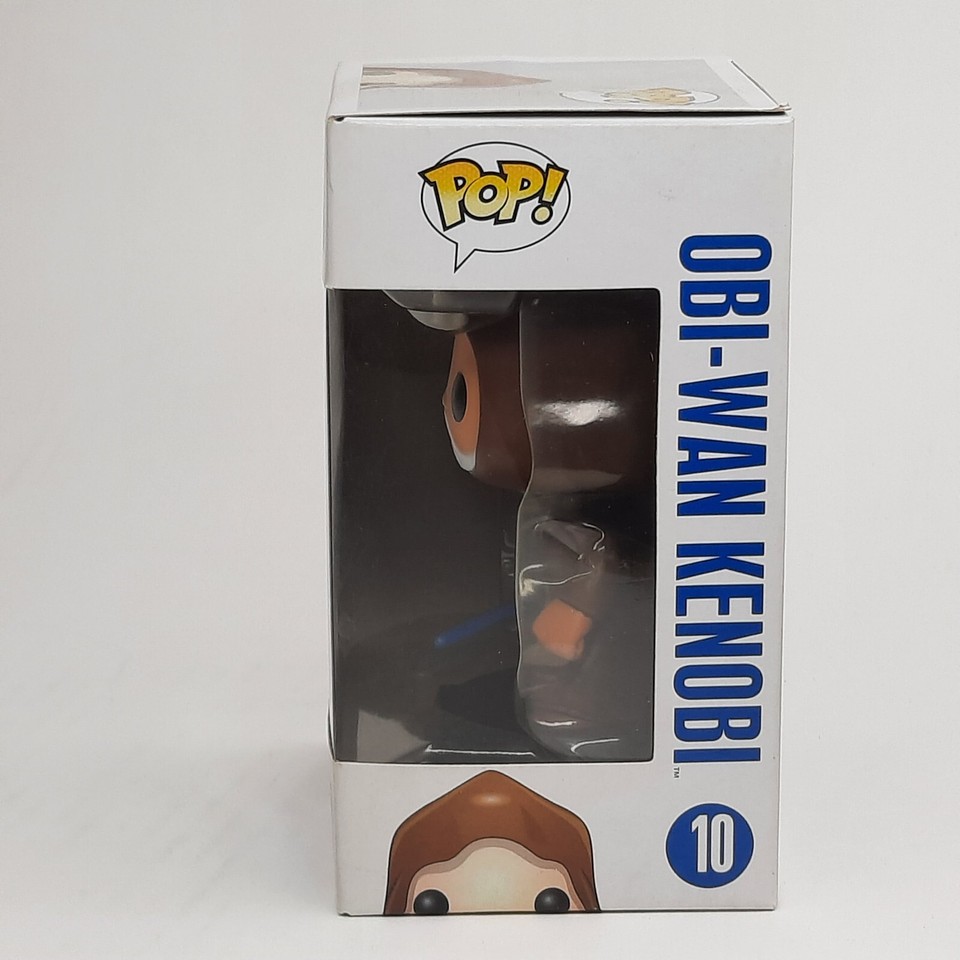 Funko Pop Star Wars 10 Obi-Wan Kenobi 2011 Large Font Blue Box With ...