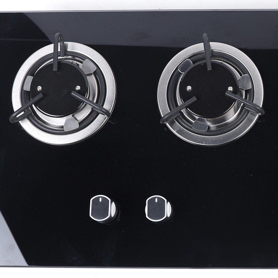 2 Burner LPG Gas Stove Hob Sink Combo Caravan RV Camper Tempered Glass ...