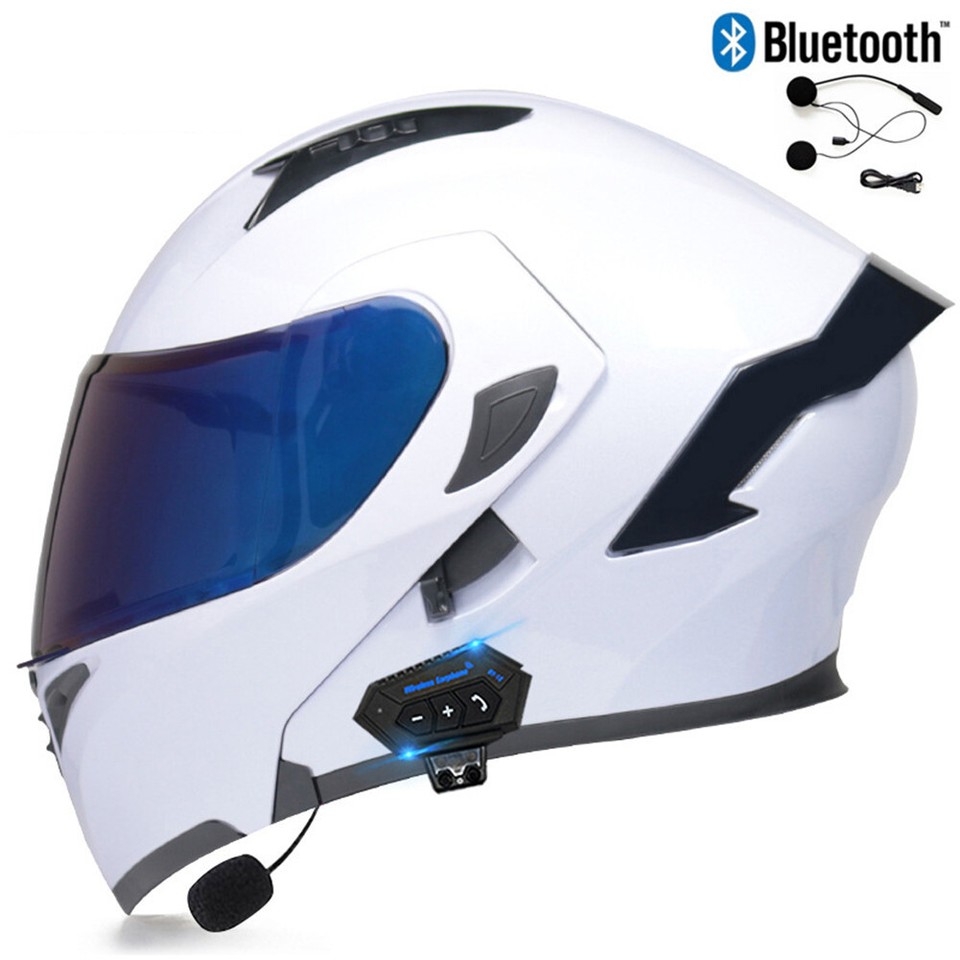 Men Motorcycle Helmet Intercom Bluetooth Headset Wireless Interphone ...