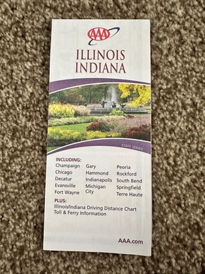 2007 AAA Illinois Indiana Official State Highway Travel Road Map~Box PR ...