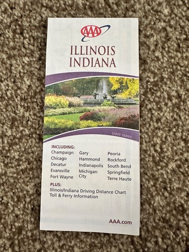 2007 AAA Illinois Indiana Official State Highway Travel Road Map~Box PR ...