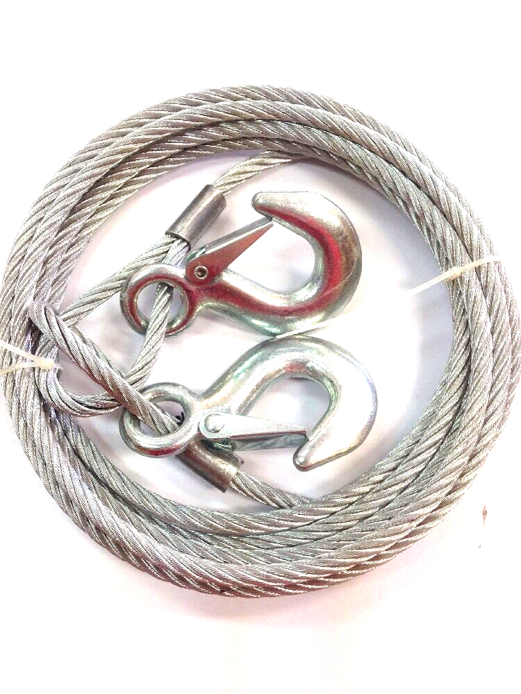 Car Steel Tow Towing rope cable 5000kg 8mm 4 Meter Heavy Duty Strap Eye ...