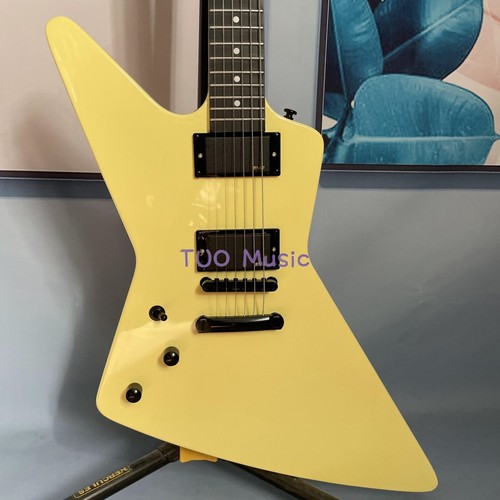 Left-Handed Explorer Electric Guitar Cream Yellow Solid Body Metallica ...