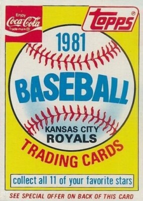 1981 Topps Coca Cola Coke ROYALS Team COMPLETE 11 card Set Brett Sharp ...