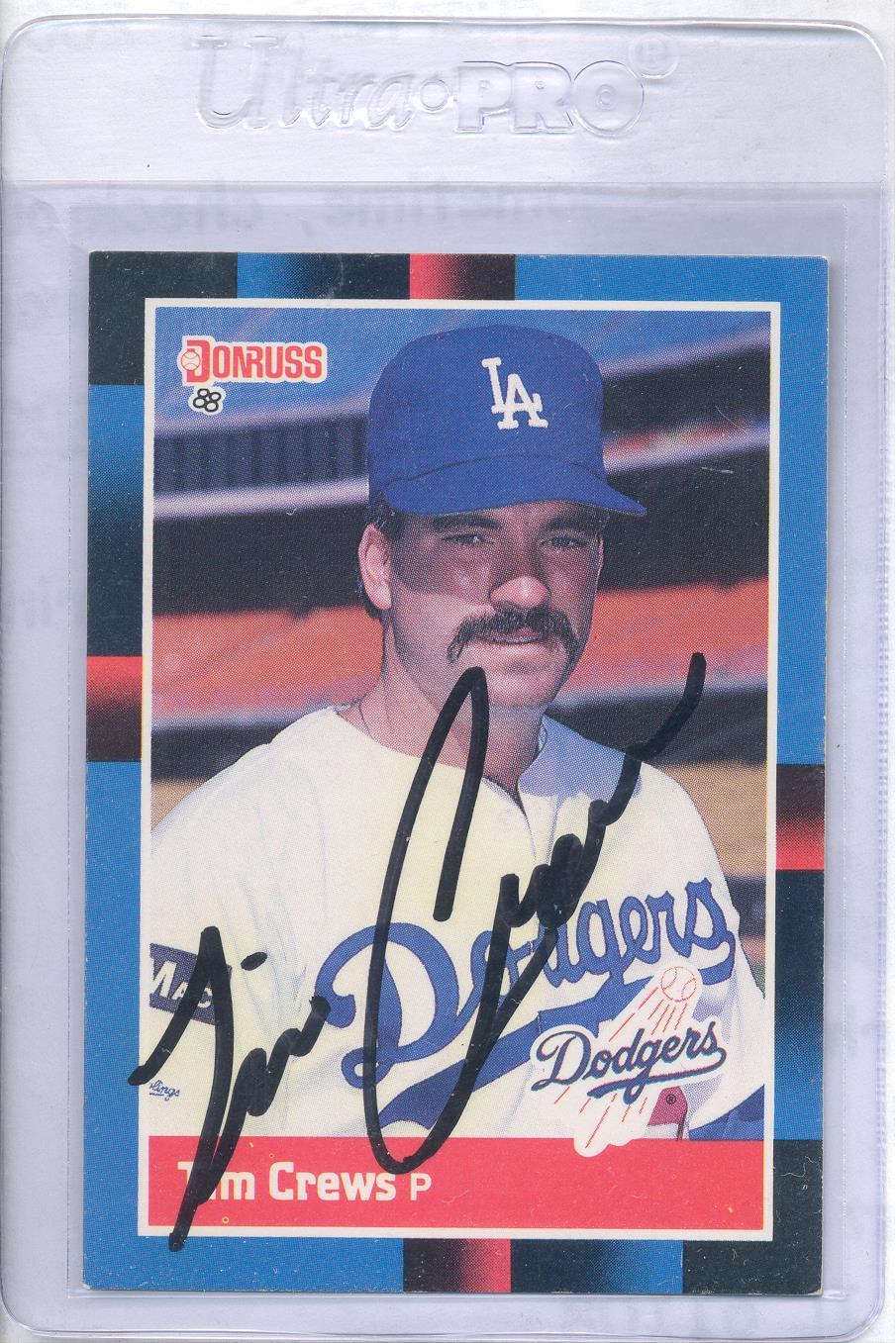 Tim Crews Los Angeles Dodgers 1988 Donruss Signed Baseball Card ...