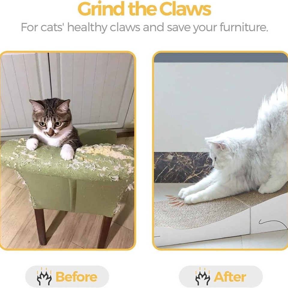 Wave Cardboard Cat Scratching Pad Lounge Cat Scratching Bed Duck Shaped ...