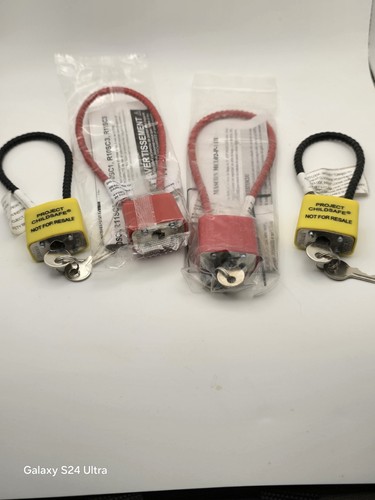 Bulk Lot Of 4 Gun Lock Firearm Gun Safety Cable Locks with Keys | eBay