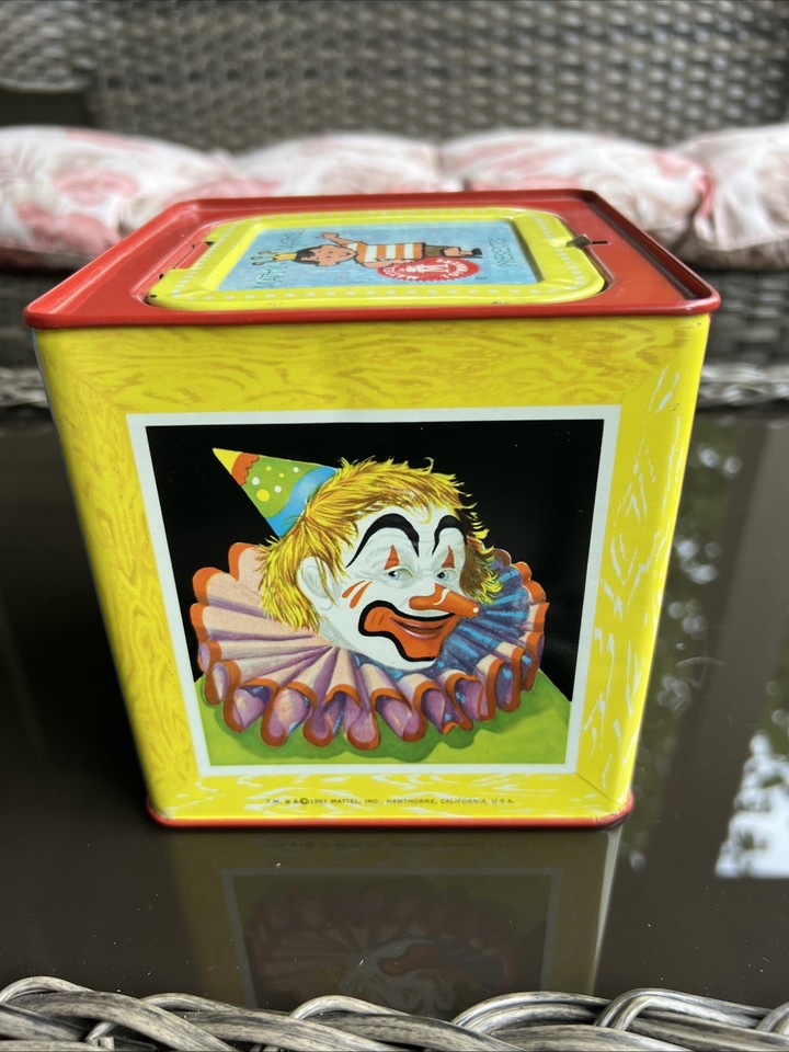 VTG 1961 Matty Mattel Jack in the Box Clown Tin Toy Works But Slow Nice ...