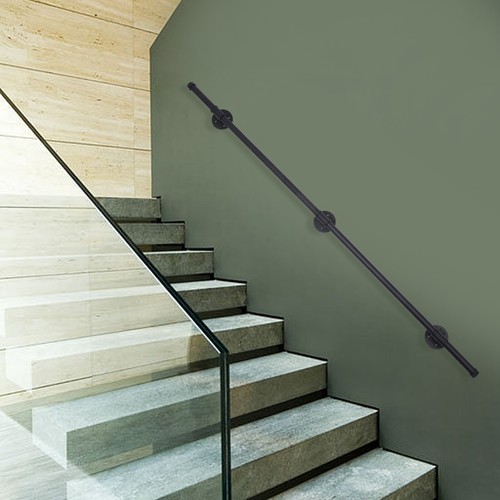 Retro Industrial Style Stair Handrail Wall-mounted Linear Type Assisted ...