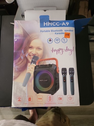 Moyleaf HHCC-A9 Portable Bluetooth Karaoke Speaker w/ 2 Microphones | eBay
