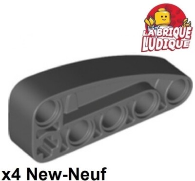 Lego Technic 4X Liftarm 2X5 Modified L Quarter Ellipse Dark Gray 80286 ...