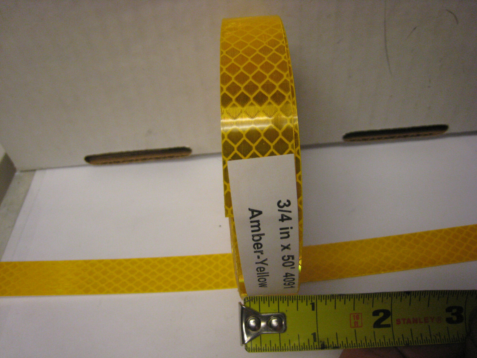 3M BRAND # 4091 AMBER YELLOW GOLD ROLL REFLECTIVE TAPE 3/4" x 50 ...