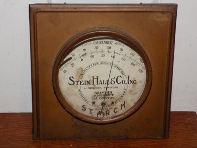 Vintage Stein Hall & Co. Inc. Thermometer Furnace Door | eBay