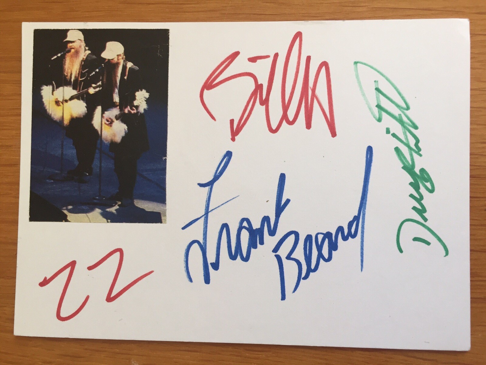 ZZ Top 3x signiert 1986 Original Karte Unterschrift Autogramm Signatur ...
