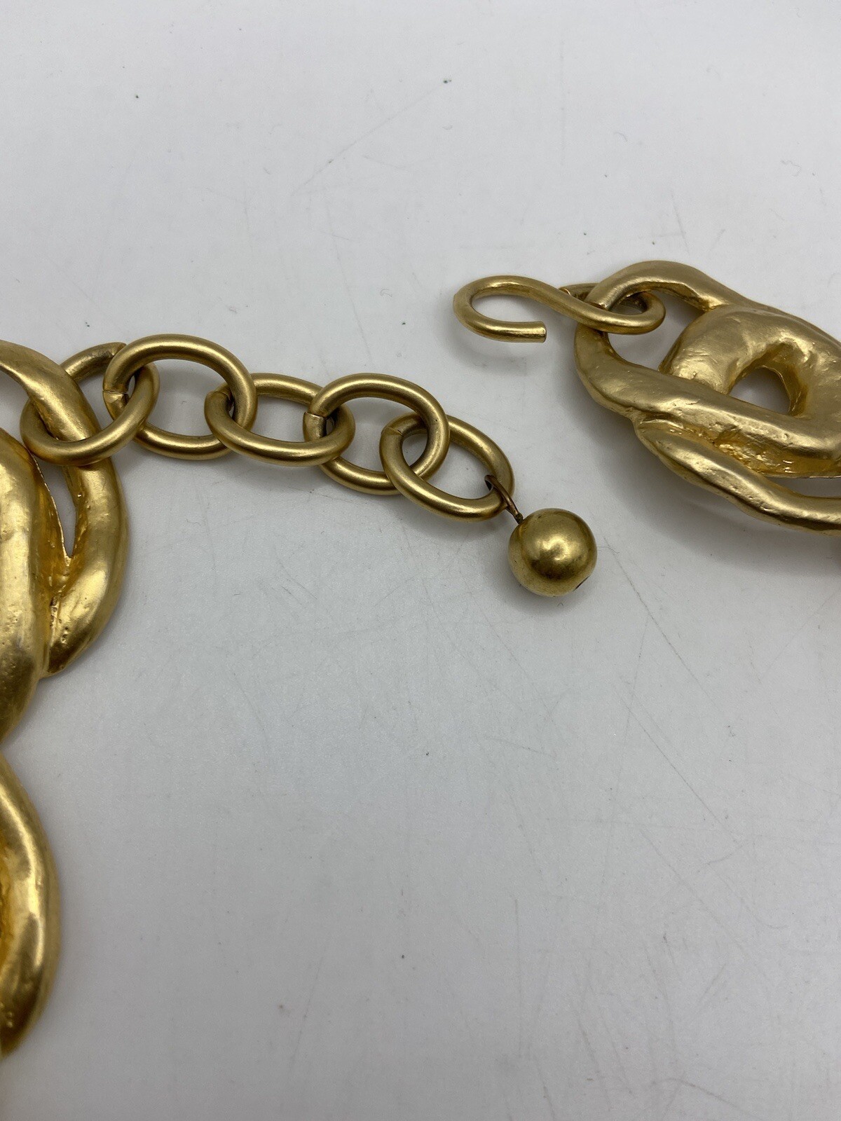 Vintage Chunky gold statement necklace 20” - Gem