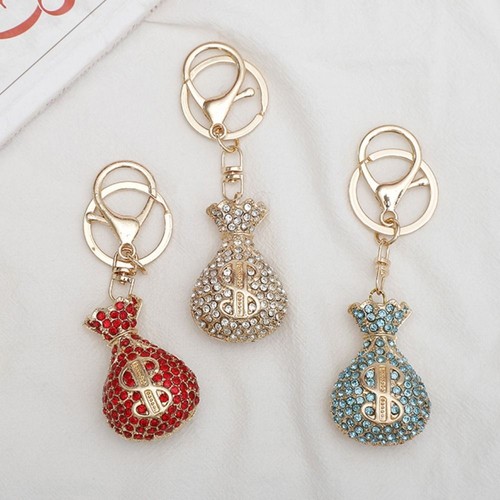 Funny Crystal Rhinestone Keychain Wallet Metal Pendant Keyring Jewelry ...