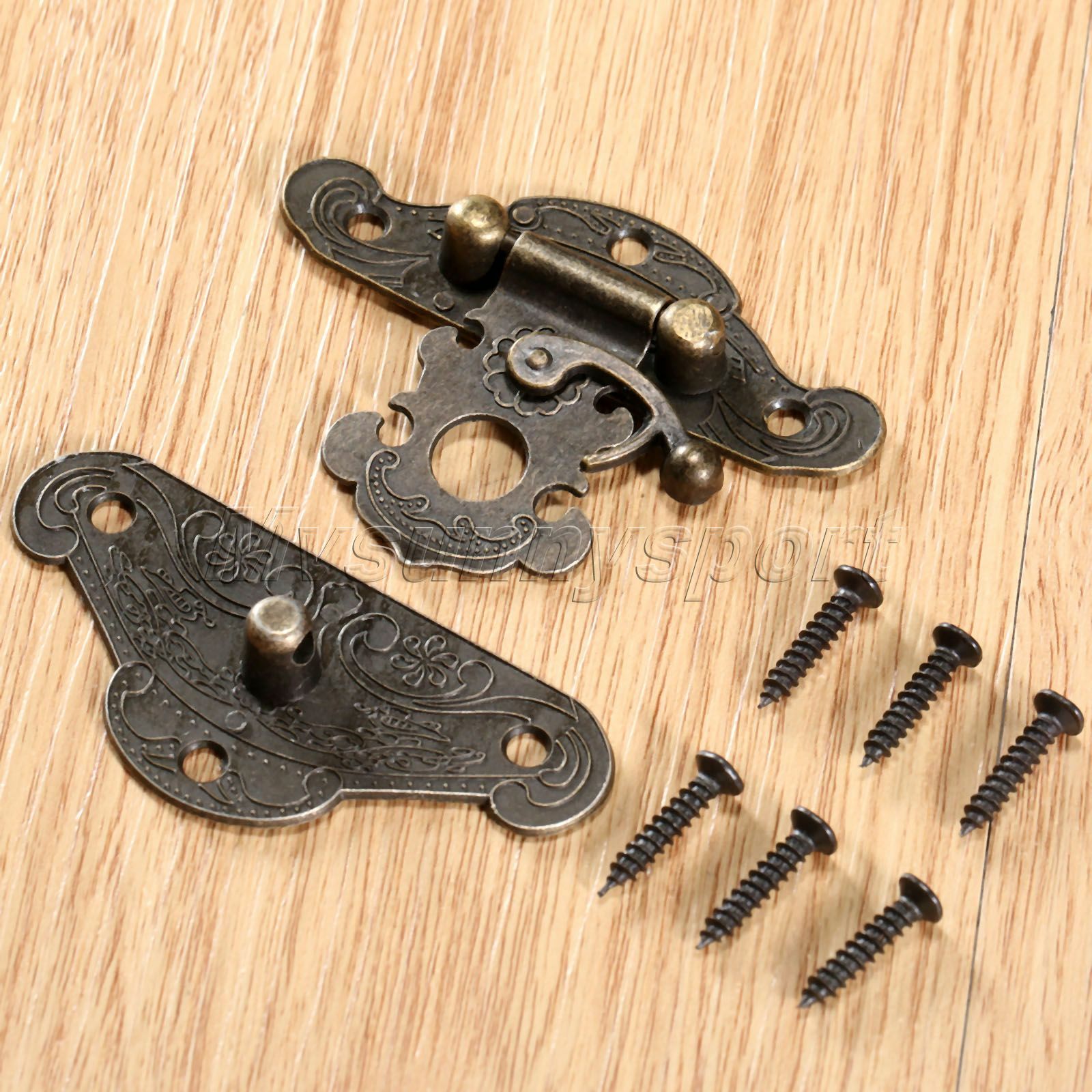 HQ Antique Retro Box Latch Hasp Jewellery Decorative Box Chest Pad Lock ...