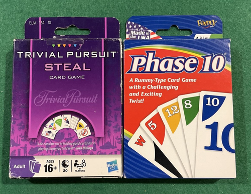 Lot of 2 Card Games | Phase 10 & Trivial Pursuit Steal | Sealed Cards ...