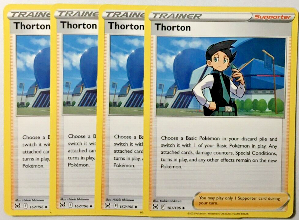 POKEMON 4X THORTON 167/196 LOST ORIGIN UNCOMMON NEAR MINT-PLAYSET | eBay