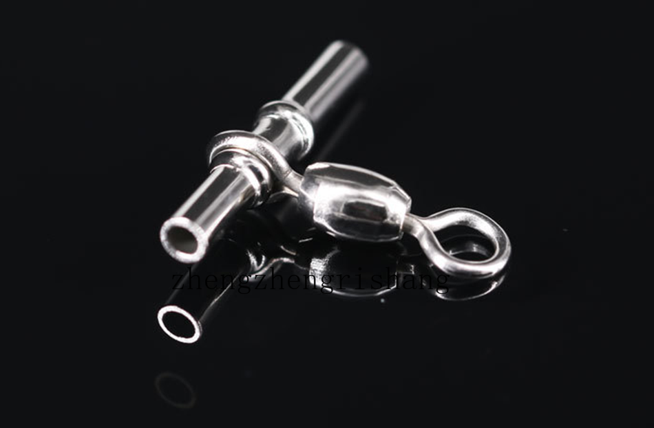 100pcs 1# -5/0 Cross-line Fishing Sleeve 3 Way Crane Swivel Crimp ...