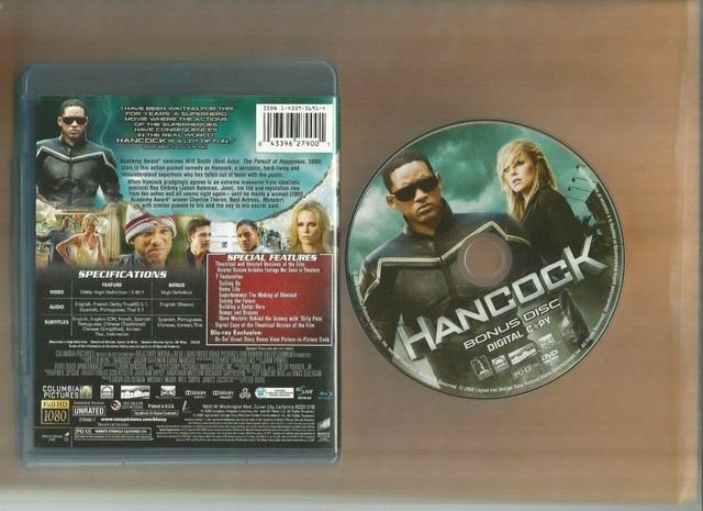 Hancock (Blu-ray Disc, 2010, 2-Disc Set, Unrated) for sale online | eBay