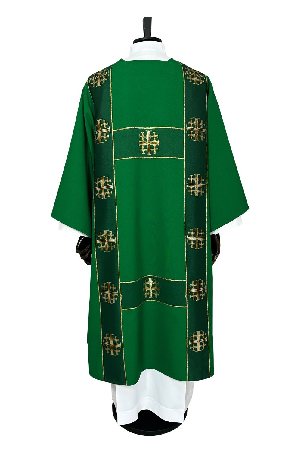 Traditional Green Deacon Dalmatic, plain fabric, Open sides, woven ...